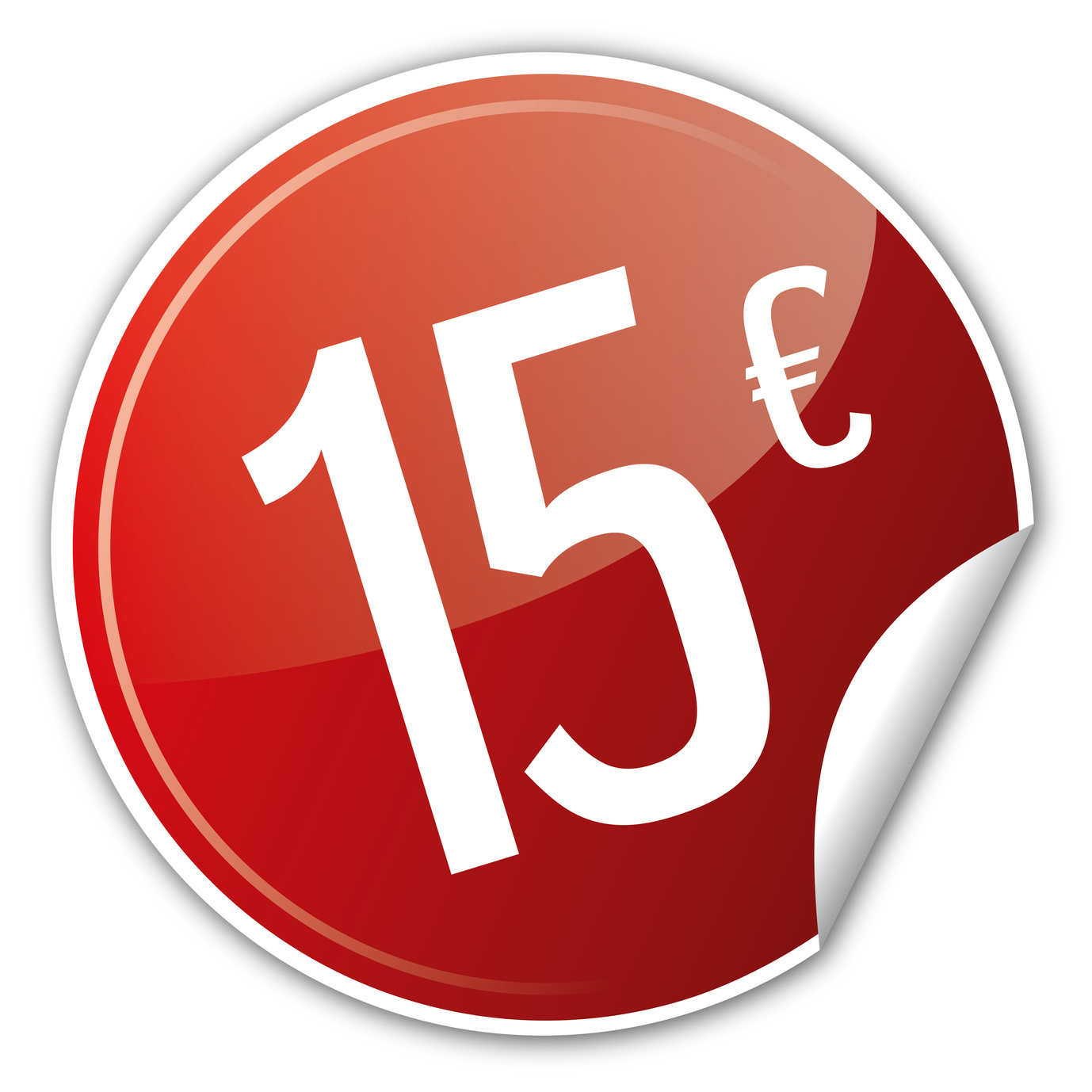 Button Rabatt – 15€ euro sparen reduziert rot – Fisiotersa